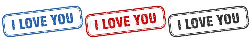 I Love You Square Isolated Sign Set. I Love You Stamp Stock Vector ...