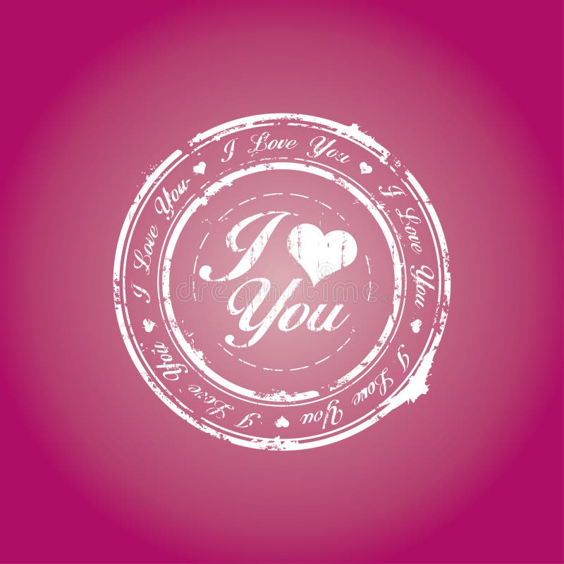 I love you stamp. stock vector. Illustration of post - 17712189