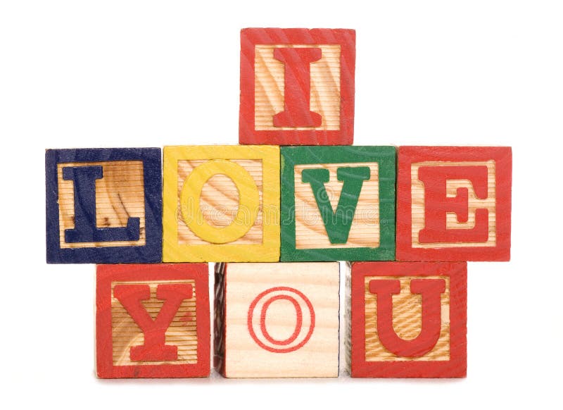 I love you wooden blocks stock image. Image of love, marrage - 26893309
