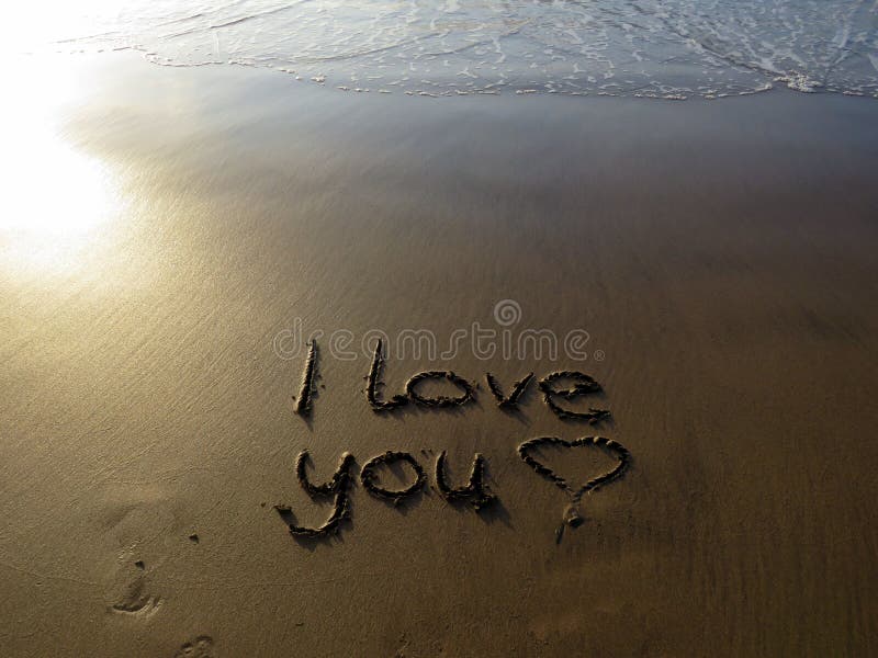 I Love you written in sand stock photo. Image of abstract - 64968182