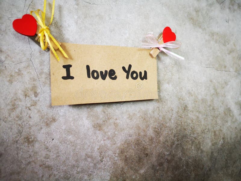 I Love You Written on the Wall Stock Image - Image of paper, note ...