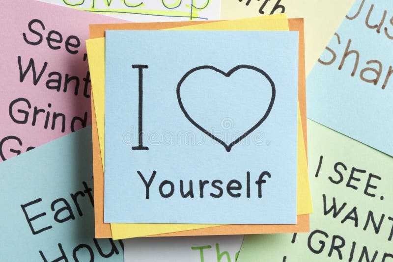 I Love Yourself Written on a Note Stock Image - Image of career ...
