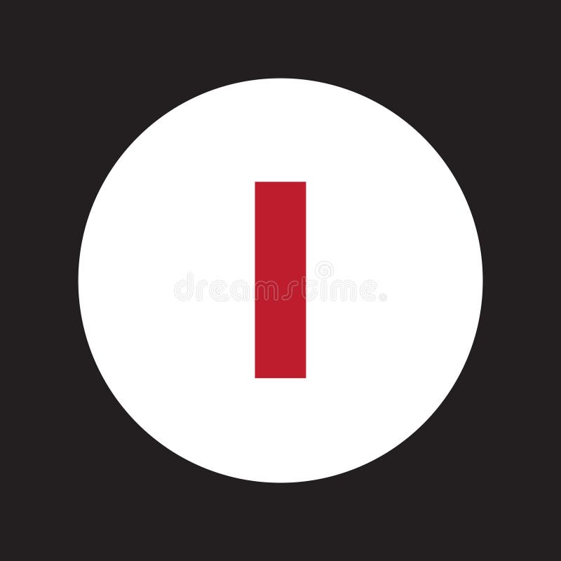 Letter I with Red Impact Font in White Circle Stock Vector ...