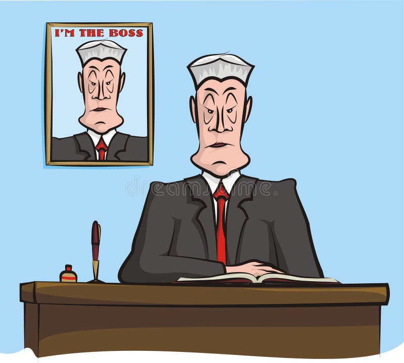 Boss Demands His Employees To Reach Their Target/goal. Creative Cartoon ...