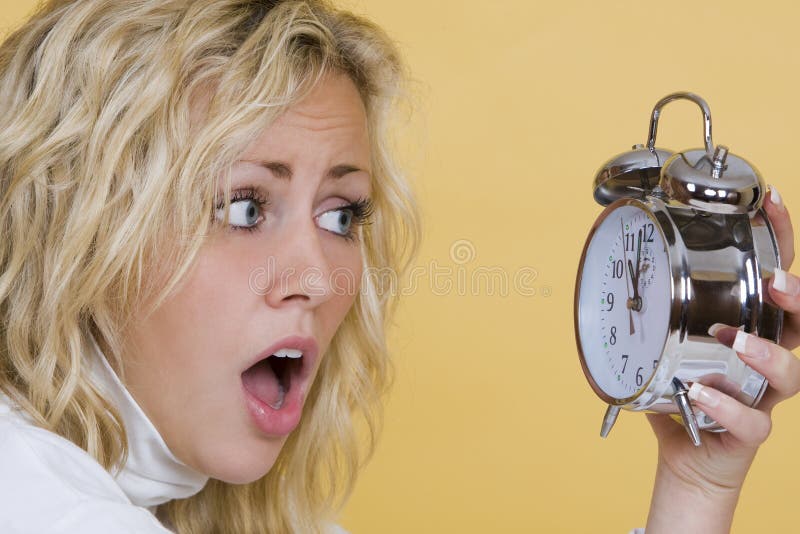 I m Late! stock image. Image of studio, female, blond - 3500643