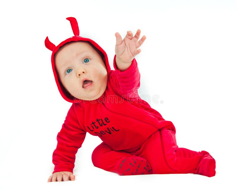 Child Naughty Devil Halloween Stock Image - Image of isolated, demon ...