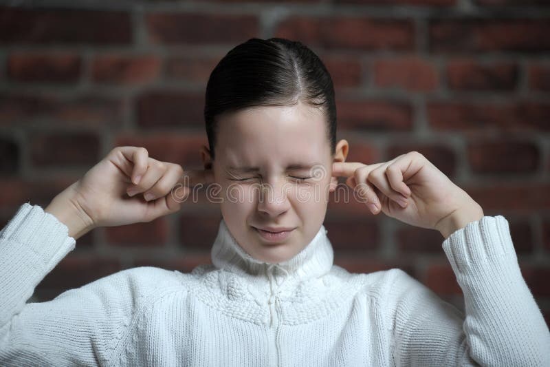 I m not listen stock image. Image of studio, girl, bothering - 23094771