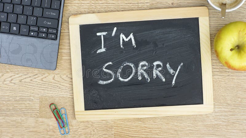 I m sorry stock photo. Image of workplace, note, blame - 37798366