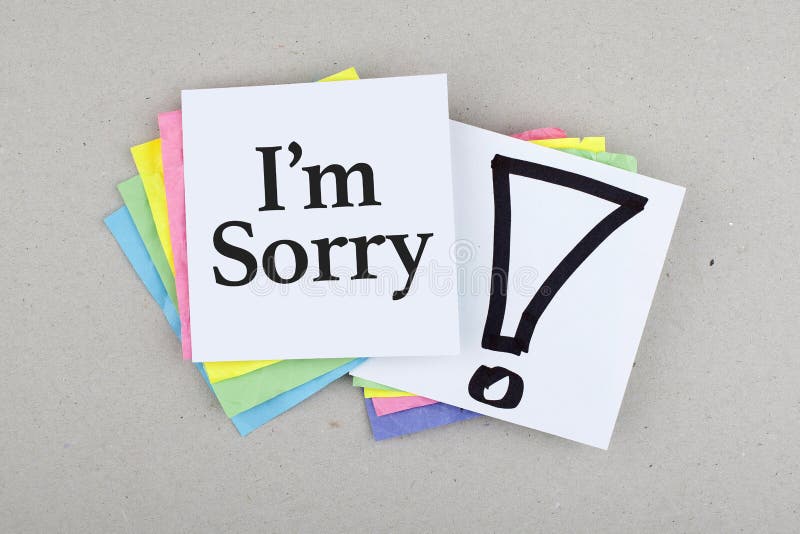 I m Sorry Note Message stock image. Image of sadness - 48824641