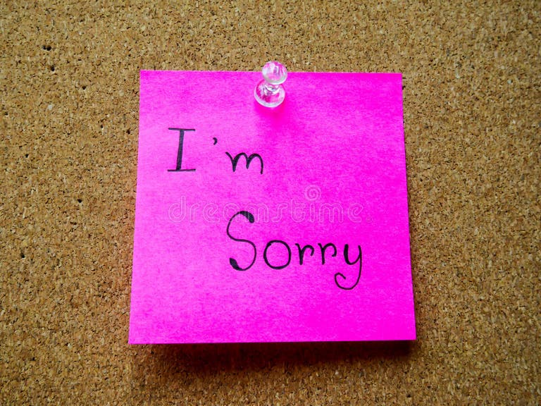 I m sorry on post it note stock photo. Image of notes - 68961328