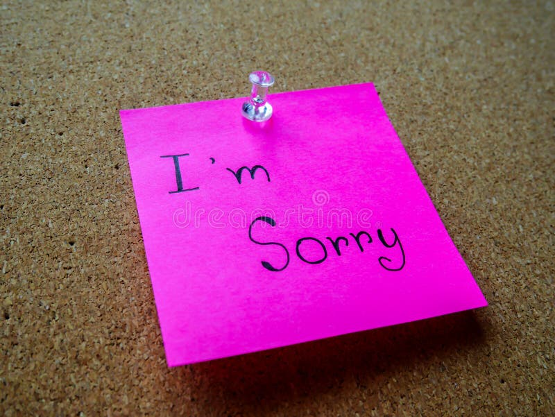 I m sorry on post it note stock photo. Image of notes - 68961328