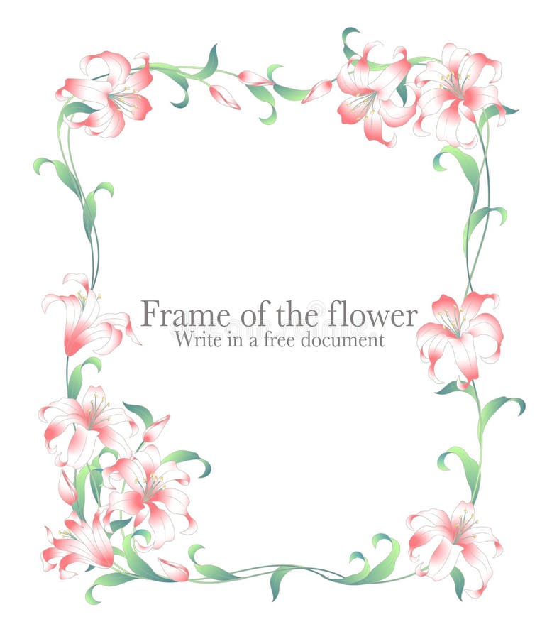 Decoration Frame Using the Japanese-style Lily Stock Vector ...