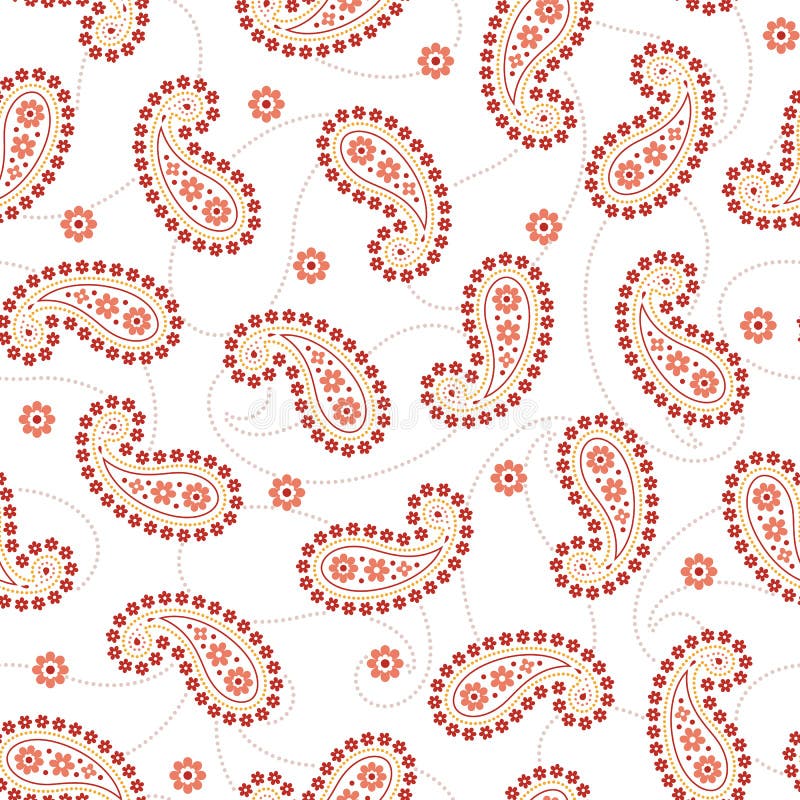 Cute and Simple Paisley Seamless Pattern, Stock Vector - Illustration ...