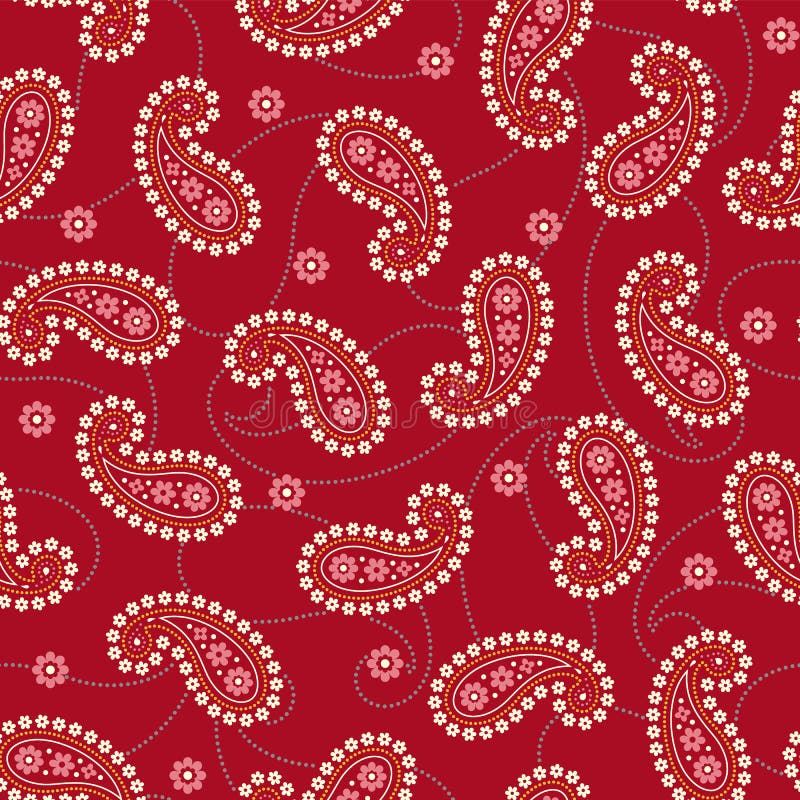 Cute and Simple Paisley Seamless Pattern, Stock Vector - Illustration ...
