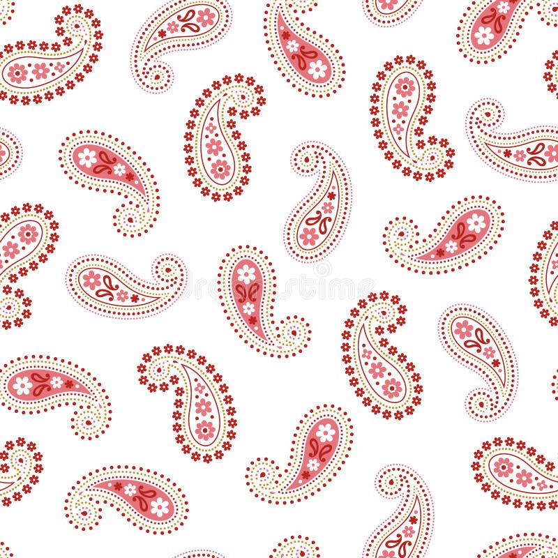 Cute and Simple Paisley Seamless Pattern, Stock Vector - Illustration ...