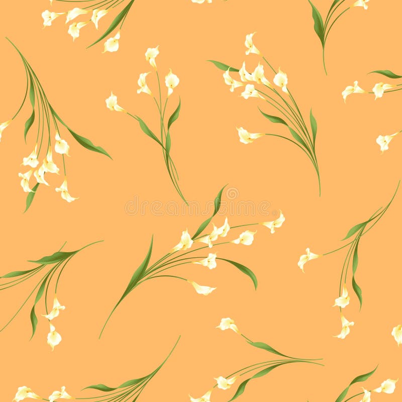 Seamless Pattern in Beautiful Calla Lily, Stock Vector - Illustration ...