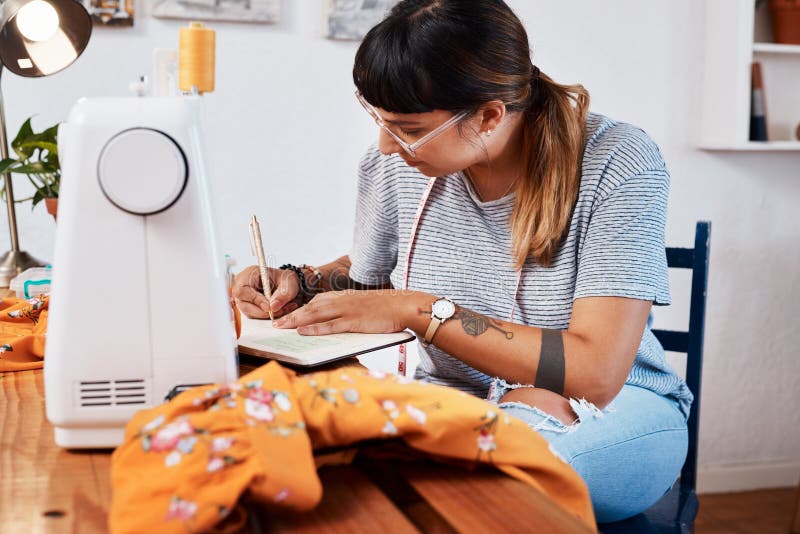 I Make Notes Throughout the Whole Process. a Young Woman Making Notes ...
