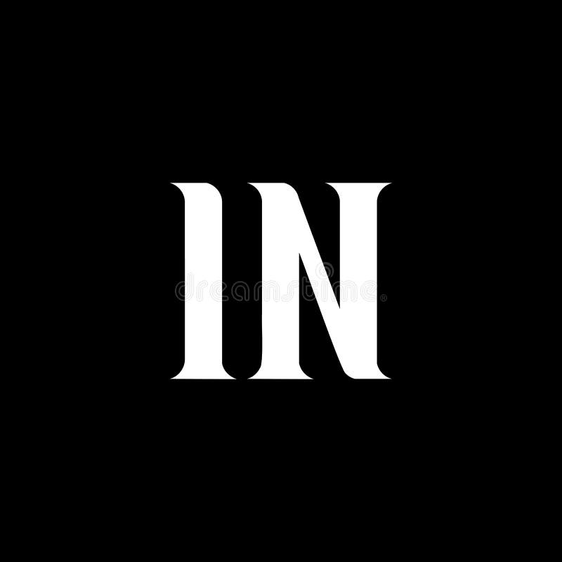 In I N Letter Logo Design. Initial Letter in Uppercase Monogram Logo ...