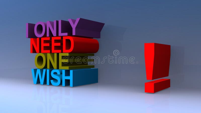 I only Need One Wish on Blue Stock Illustration - Illustration of ...