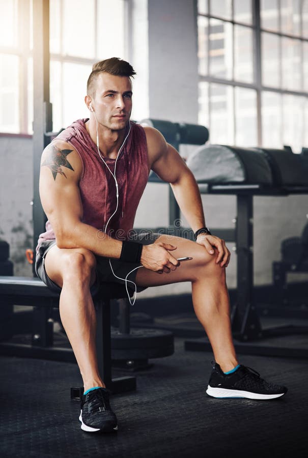 I Needed a Quick Break, that Workout Was Intense. a Handsome Young Man ...