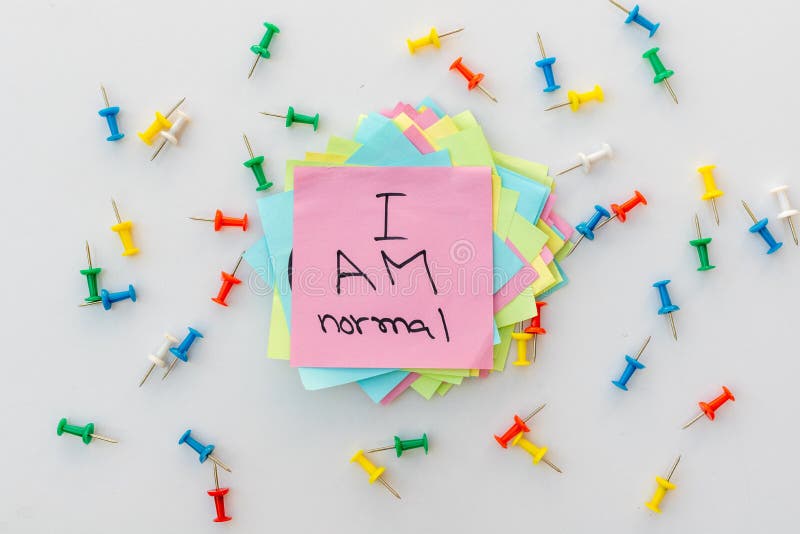 I am Normal Phrase Hand Written on a Sticky Note Stock Image - Image of ...
