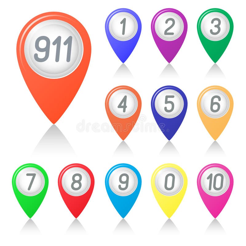 I Numeri Sulle Frecce Della Mappa. Illustrazione Vettoriale ...