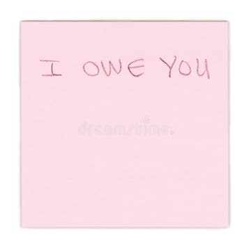 I Owe You Note stock photo. Image of borrow, trust, isolated - 8693014