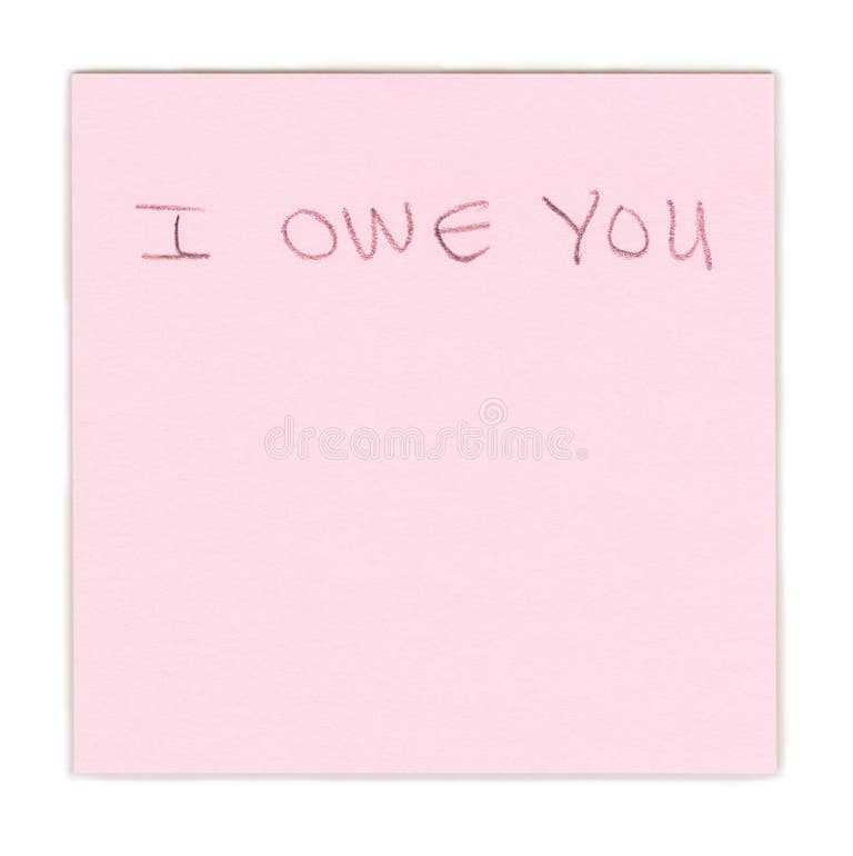 I Owe You Note stock photo. Image of borrow, trust, isolated - 8693014