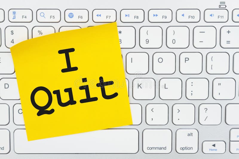 I Quit Message on a Keyboard with a Sticky Note Stock Image - Image of ...