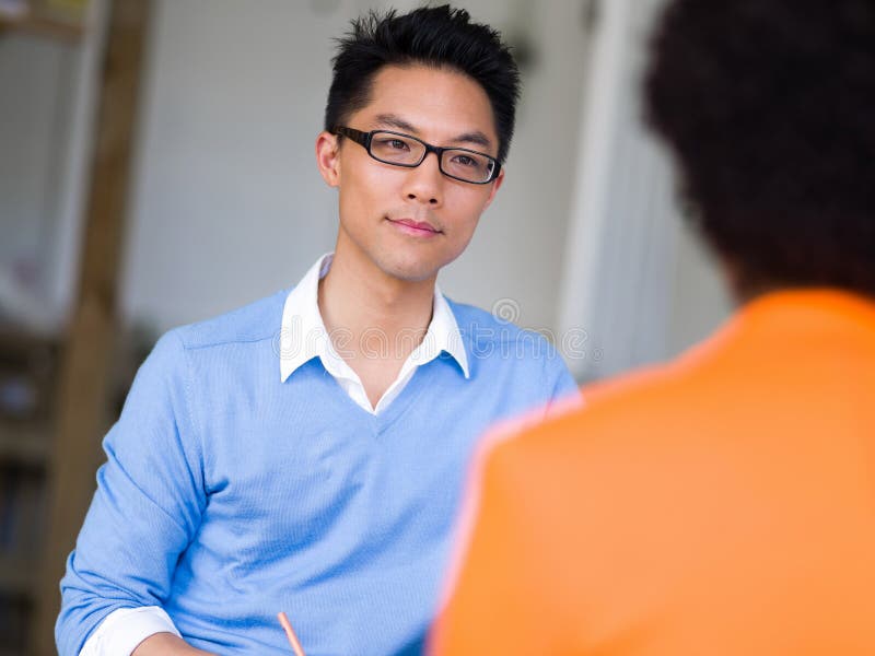 I am Ready To Answer Your Questions Stock Image - Image of smiling ...