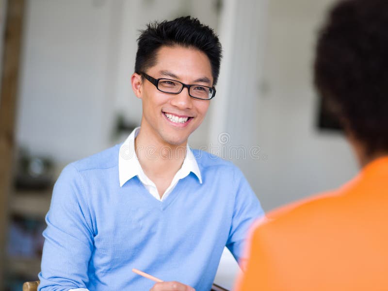 I am Ready To Answer Your Questions Stock Photo - Image of adult ...