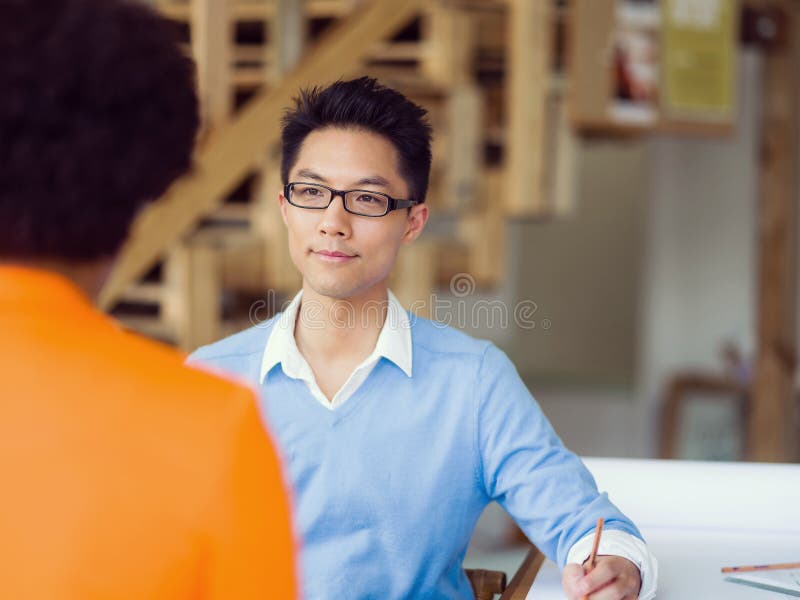 I am Ready To Answer Your Questions Stock Photo - Image of casual ...