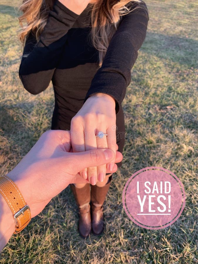 I said yes engaged couple stock image. Image of couple - 192996505