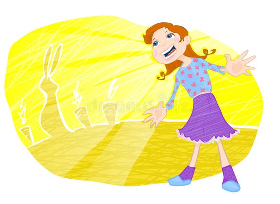 I saw a rabbit stock illustration. Illustration of hide - 12220639