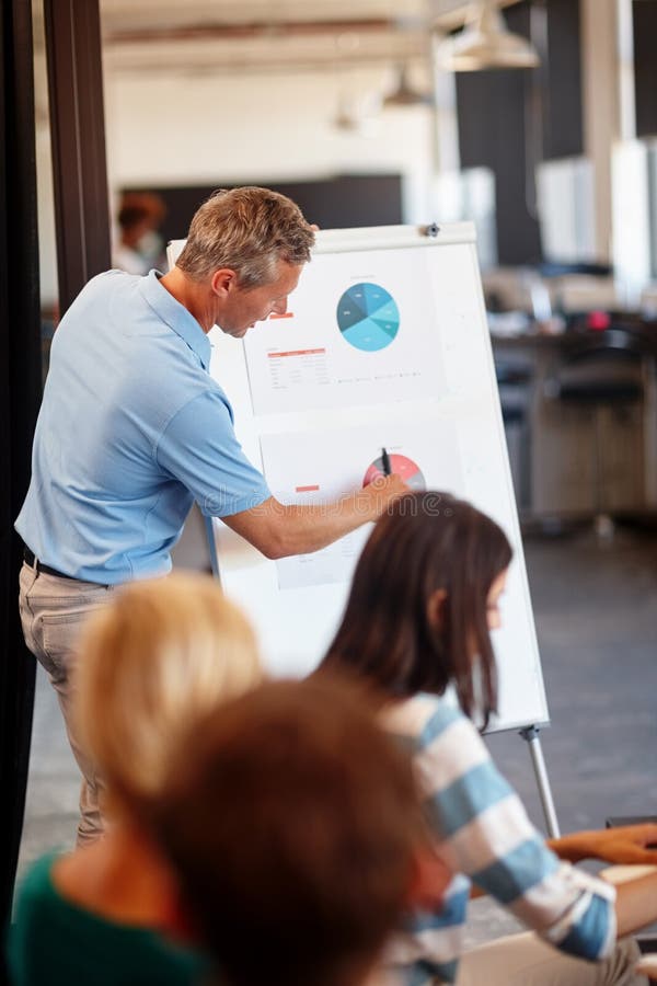 I See Room for Growth Here. a Mature Man Doing a Presentation for His ...