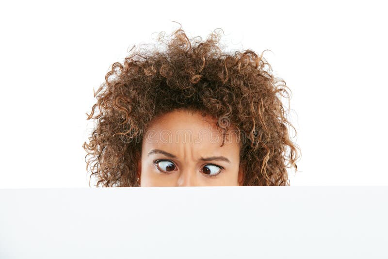 Am I Seeing this Right. a Young Woman Holding a Placard. Stock Photo ...
