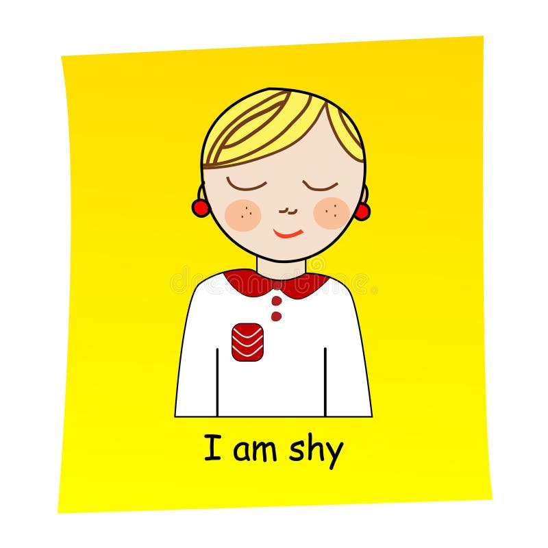 I am shy concept stock vector. Illustration of cartoon - 307563933