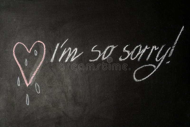 I am Sorry Phrase Handwritten on Blackboard Stock Image - Image of ...
