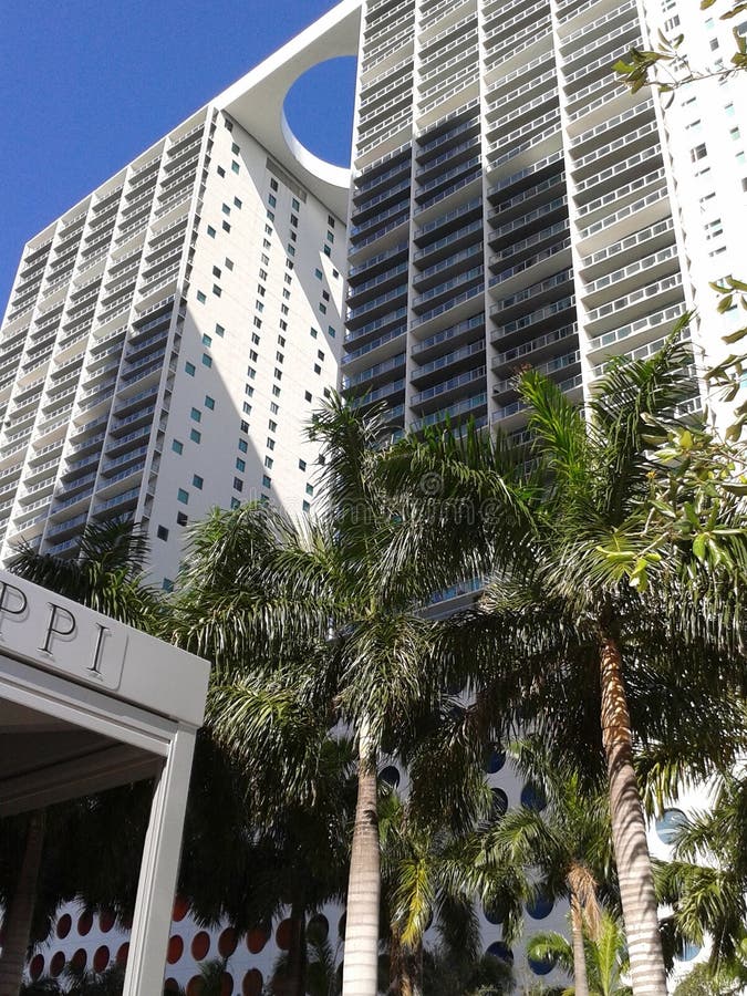 Miami I Stadens Centrum Horisont Redaktionell Bild - Bild av affär ...