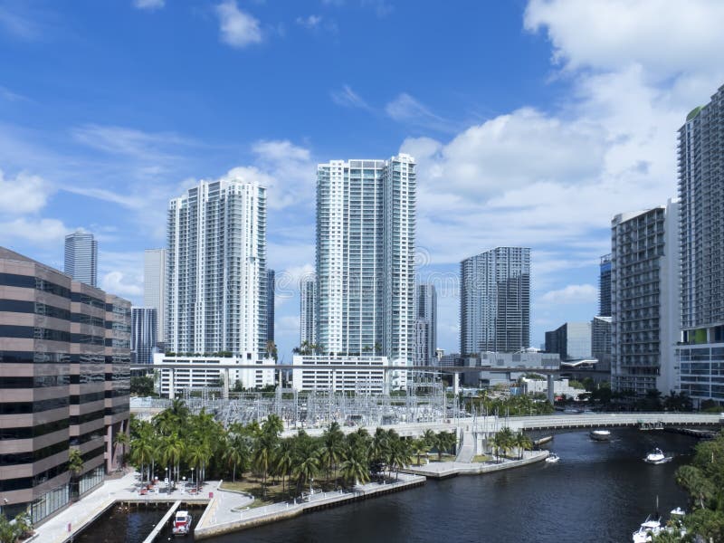I Stadens Centrum Miami, USA Fotografering för Bildbyråer - Bild av ...