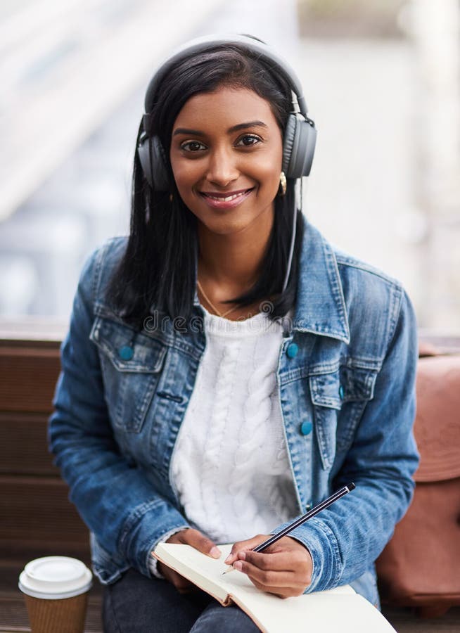 I Study Hard because Its Worth it. a Young Woman Making Notes while ...