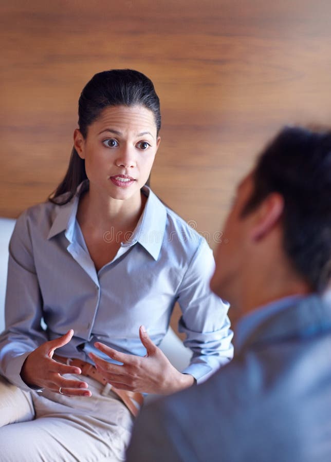 I Take this Seriously. Two Professional Coworkers Having a Discussion ...