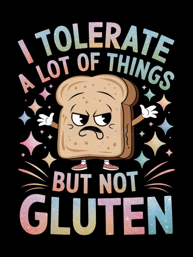 I Tolerate a Lot of Things but Not Gluten Stock Photo - Illustration of ...