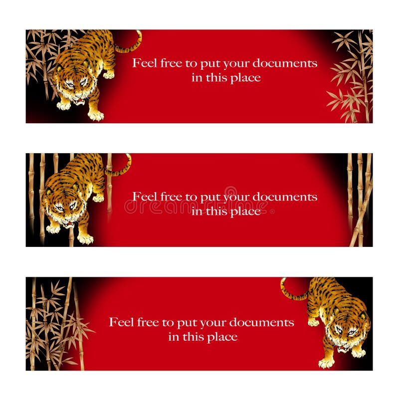 Web Header Design Using the Japanese-style Tiger Stock Illustration ...