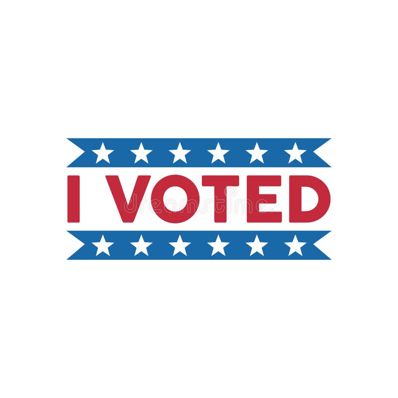 I Voted Lettering Sketch Icon, Sticker, Card, Poster, Hand Drawn Vector ...