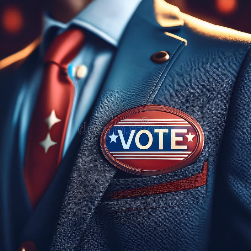 I Voted Sticker Placed on a Jacket Lapel, Voting Pride, Civic ...