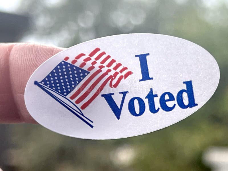 I voted sticker editorial photo. Image of american, finger - 342986541