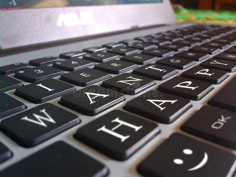 I want happy Keyboard stock image. Image of computer - 65762431