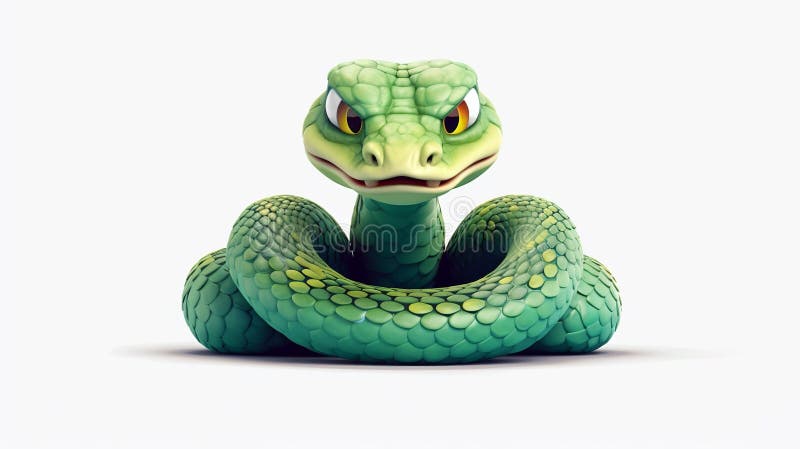 I Want a Professional 3D Cartoon Image of a Snake without, Generative ...