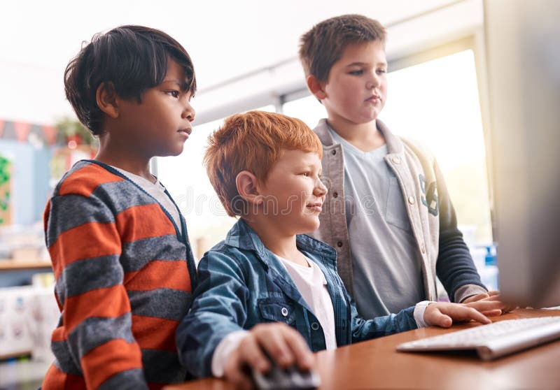 I Want To Show You Guys Something. a Group of Elementary School ...